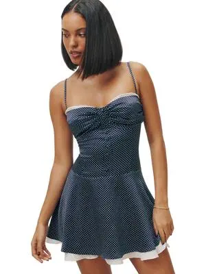 REFORMATION Ursula Silk Mini Dress - Blue