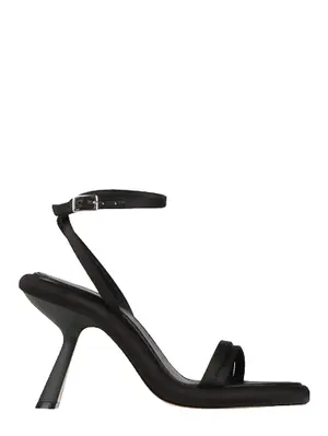 VIC MATIE VIC MATIĒ Textile Strappy Sandals With Geometric Heel Black