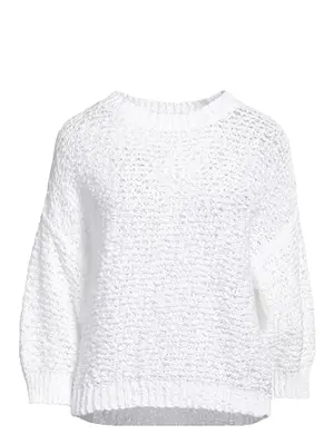 Peserico Crewneck Cotton-blend Sweater - White