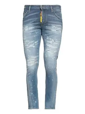 Dsquared2 Jeans In Cotton, Elastomultiester, Elastane, And Calfskin - Blue