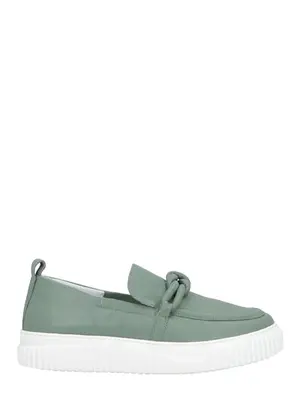 VOILE BLANCHE Leather Loafers - Sage Green