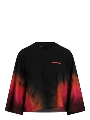 Dsquared2 Printed Tie-dyed Cotton T-shirt - Black