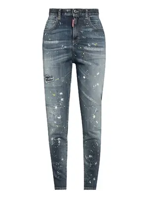Dsquared2 Denim Jeans With Crystals - Blue