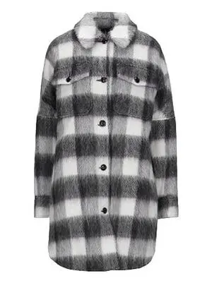 Woolrich Checked Wool Blend Coat - Black