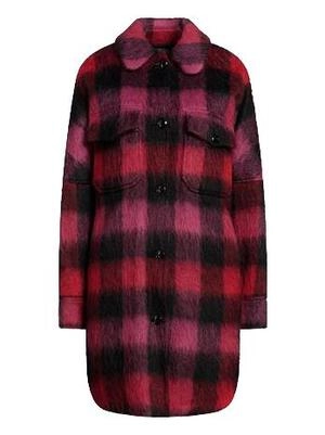 Woolrich Checked Brushed-felt Coat - Red