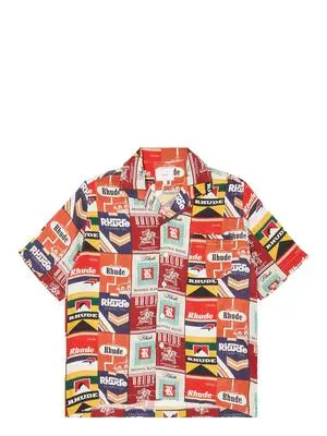 Rhude Printed Silk Shirt - Red