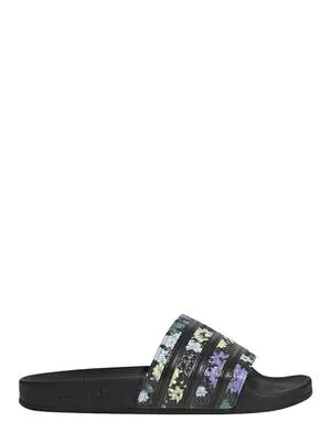 Adidas Adilette Floral Slide - Black