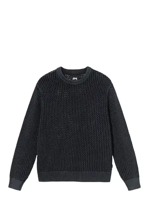 StÜssy Pigment Dyed Loose Gauge Sweater - Black