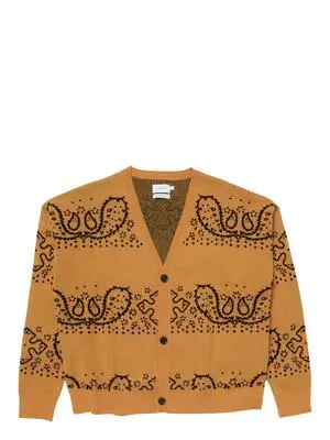 Rhude Bandana Knit Cardigan - Yellow