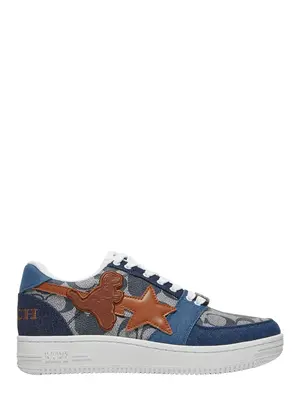 A BATHING APE Coach X BAPE STA Denim Sneakers Blue