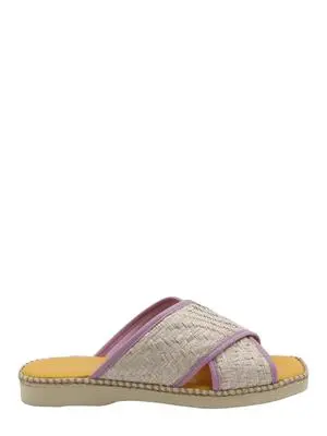 Hogan Yellow And Lilac Leather Flats Lilla/giallo