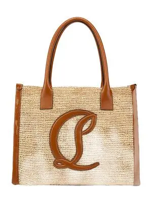 CHRISTIAN LOUBOUTIN Christian Louboutin By My Side E/W Woven Raffia Tote