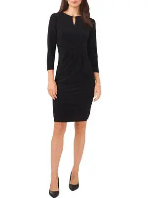 Chaus Chaus Keyhole Faux Wrap Dress Black 001
