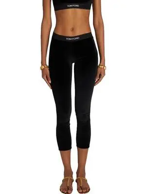 TOM FORD Signature Velour Crop Leggings - Lb999 Black