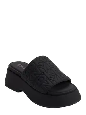 Dkny DKNY Logo Quilt Platform Slide Sandal Black