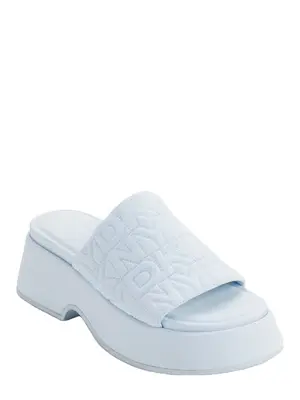 Dkny DKNY Logo Quilt Platform Slide Sandal Ice Blue