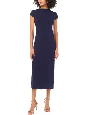 Vince Camuto Mock Neck Midi Dress - Classic Navy