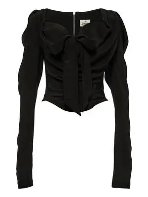 VIVIENNE WESTWOOD Tie-detail Silk Top - Black