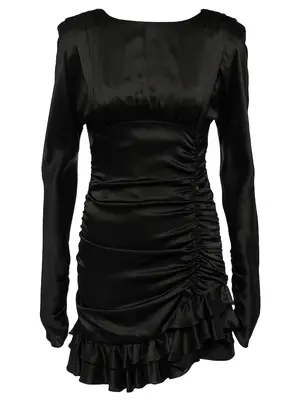 Alessandra Rich Silk Minidress - Black