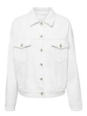 Brunello Cucinelli Cotton-blend Denim Jacket - White