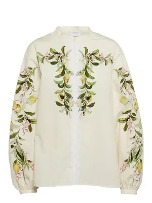 Giambattista Valli Embroidered Cotton Blouse - White