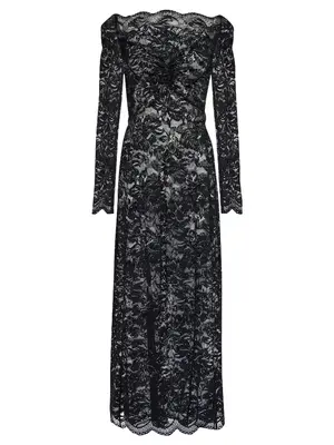 Rabanne Floral Lace Maxi Dress - Black