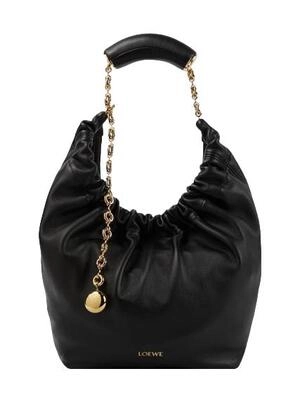 Loewe Squeeze Small Leather Shoulder Bag Black