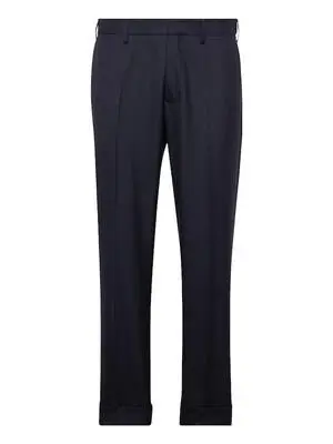 Dries Van Noten Wool Straight Pants - Blue