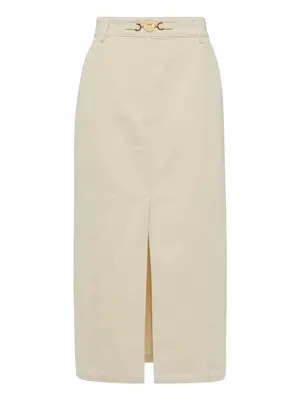 Patou High-rise Denim Maxi Skirt - White