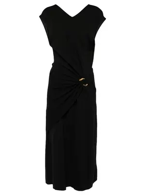 JIL SANDER Virgin Wool Midi Dress - Black