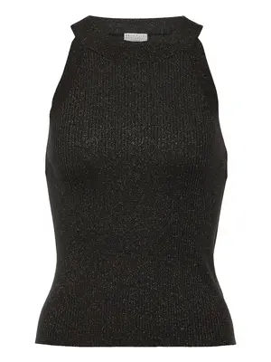 Brunello Cucinelli Cashmere And Silk-blend Tank Top - Black