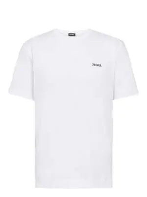 Zegna Logo Cotton Jersey T-shirt - White