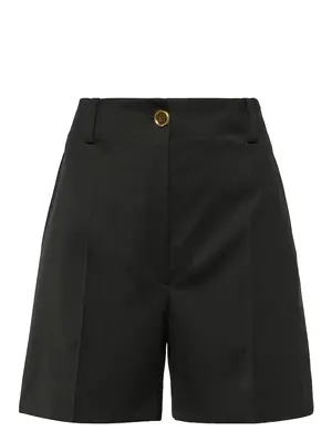 PATOU Patou Mid-Rise Wool-Blend Bermuda Shorts Black
