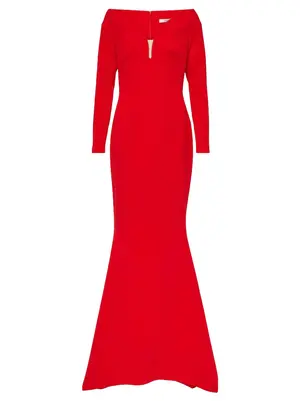 Safiyaa Wilson Crêpe Fishtail Gown - Red