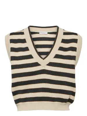 BRUNELLO CUCINELLI Brunello Cucinelli Striped Cotton Vest