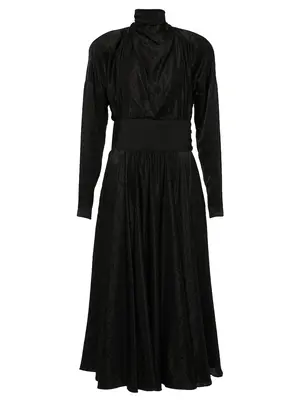 Alaïa Tie-neck Midi Dress - Black