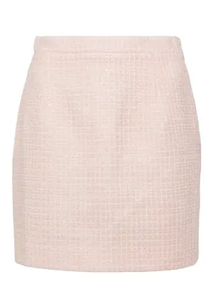 Alessandra Rich Bouclé Tweed Mini Skirt - Pink
