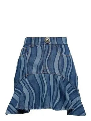 AREA Sunray Denim Miniskirt - Blue