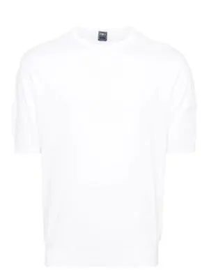 Fedeli Fine-knit T-shirt - White