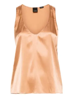 PINKO PINKO Marzemino Silk-Blend Tank Top