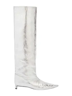 JIL SANDER 30mm Metallic Knee High Boots - Grey