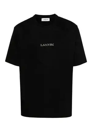 LANVIN Logo-embroidered T-shirt - Black
