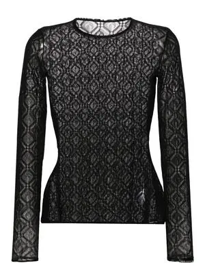 MARINE SERRE Moon Diamant-jacquard Top - Black