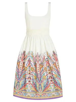 Etro Printed Midi Dress - White