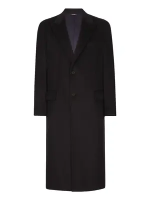 Dolce & Gabbana Single-breasted Cashmere Coat - Blue