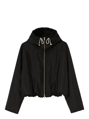 JIL SANDER Zip-up Hooded Jacket - Black