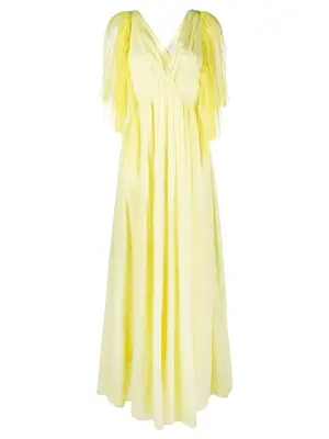 FORTE_FORTE Forte Forte Tulle-layered Pleated Maxi Dress