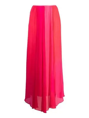 FORTE_FORTE Panelled-design Georgette Flared Skirt - Pink