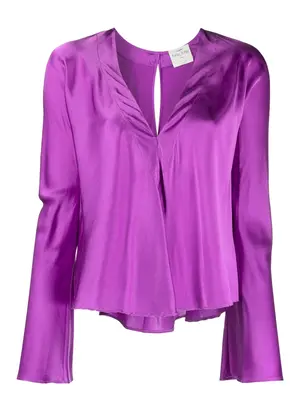 FORTE_FORTE V-neck Blouse - Purple