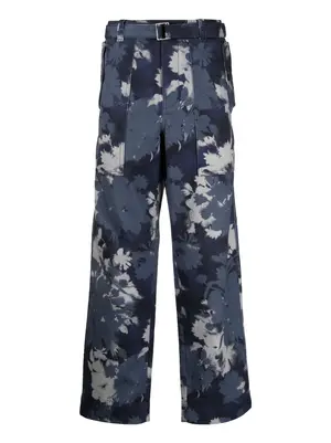 Maison Kitsuné Abstract-print Straight-leg Jeans - Blue